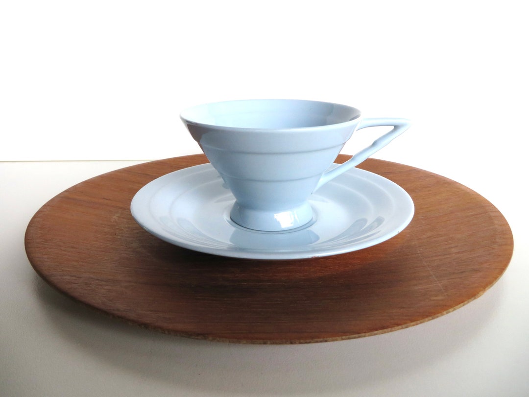 Set of 3 Art Deco Kokura Ware Pastel Blue Cup and Saucers From Japan - Etsy