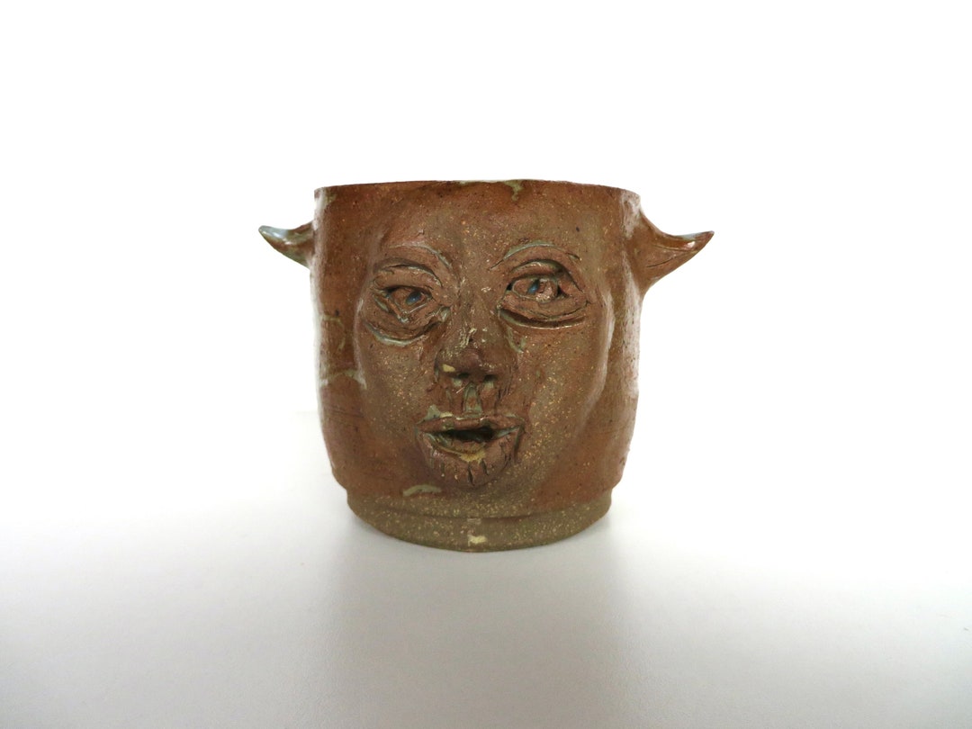 Vintage Studio Pottery Troll Face Mug, Figural Stoneware Coffee Mug - Etsy