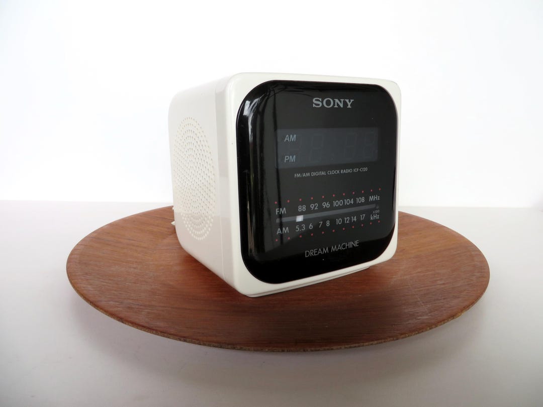 80s Sony Dream Machine White Cube Clock Am/fm Radio, Post Modern Sony ...