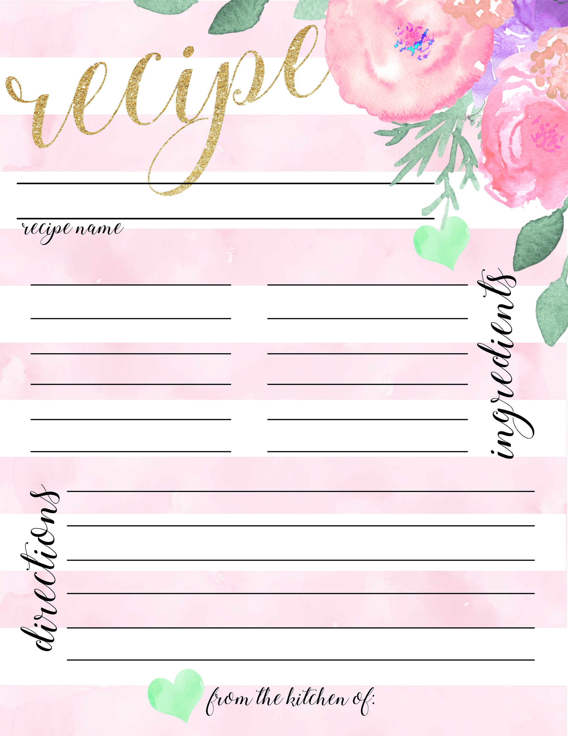 Printable Recipe Book With Recipe Cards and Divider Cards - Etsy