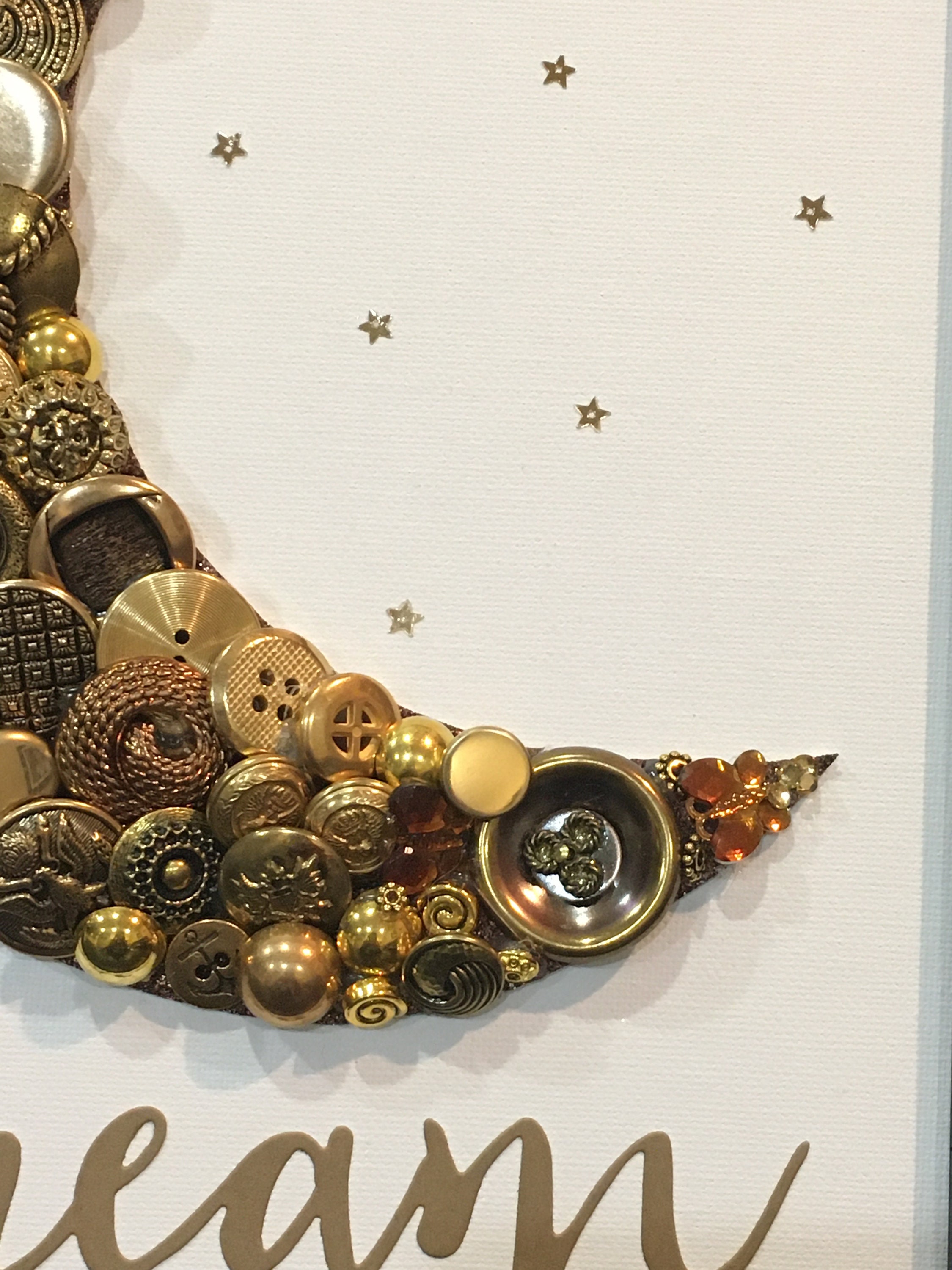 Button Artwork Moon Dream, Gold Tone Buttons, Unique Graduation Gift ...