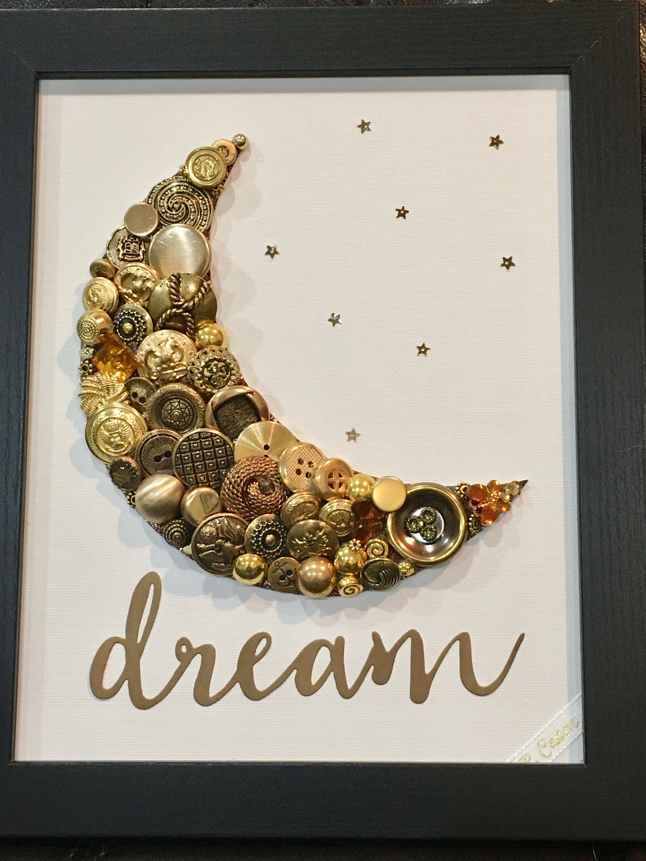 Button Artwork Moon Dream, Gold Tone Buttons, Unique Graduation Gift ...