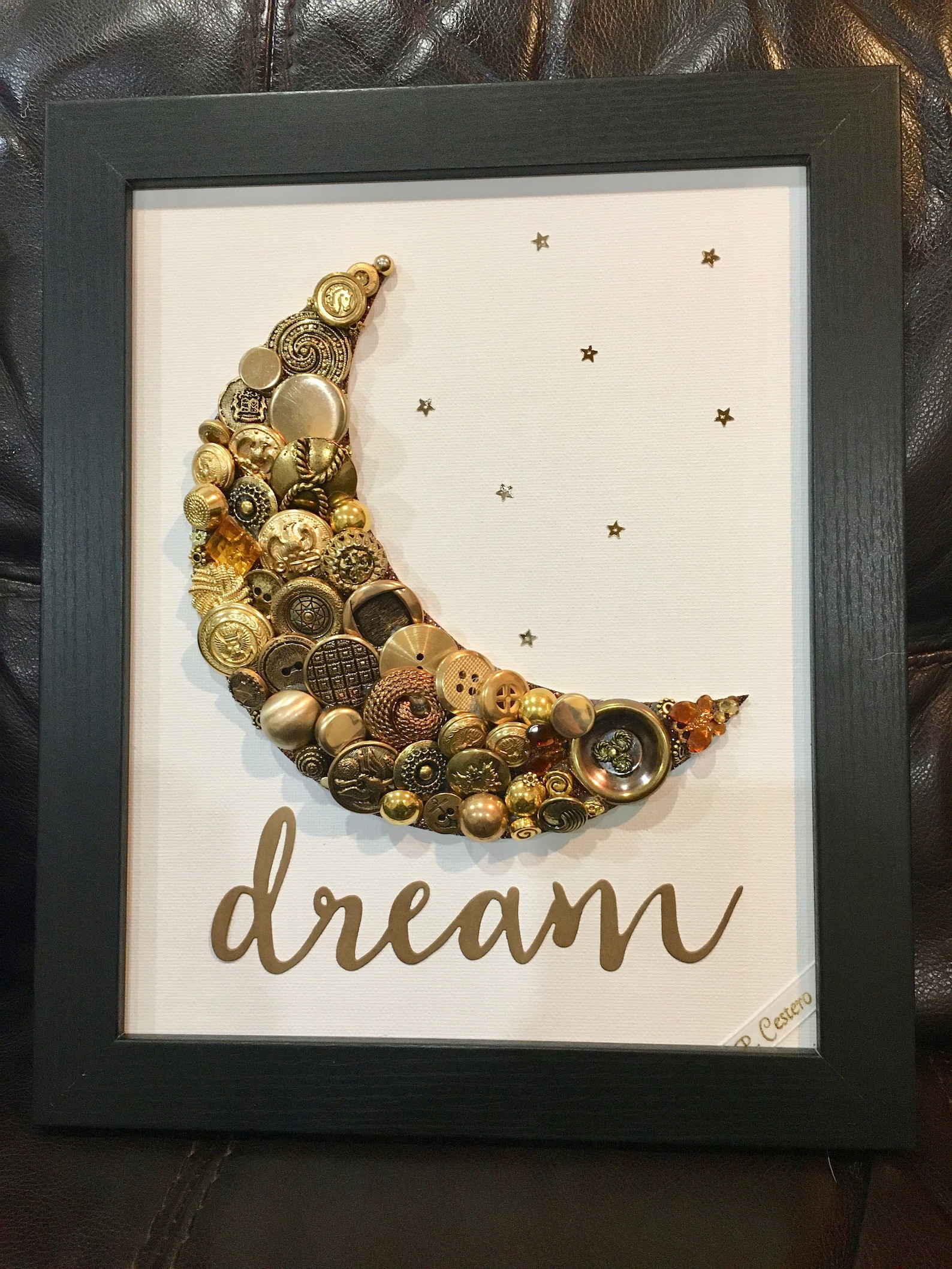 Button Artwork Moon Dream, Gold Tone Buttons, Unique Graduation Gift ...