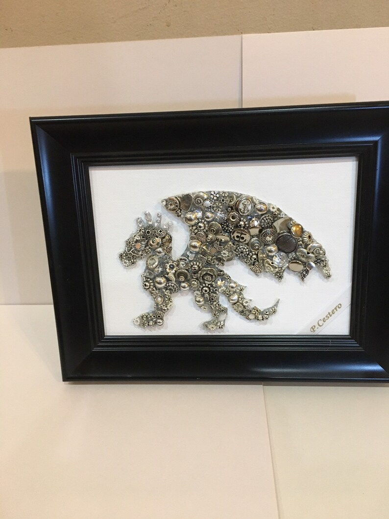 Dragon Button Artwork, Dragon Metal Art,unique Gift, Unique Art Work, 5 ...
