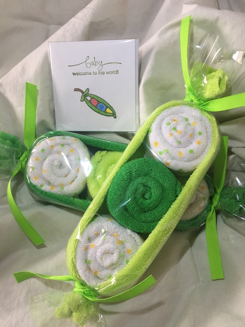 Pea in the Pod Baby Washcloths 8 of Them, 2 Pods New Bath Shower Bath ...
