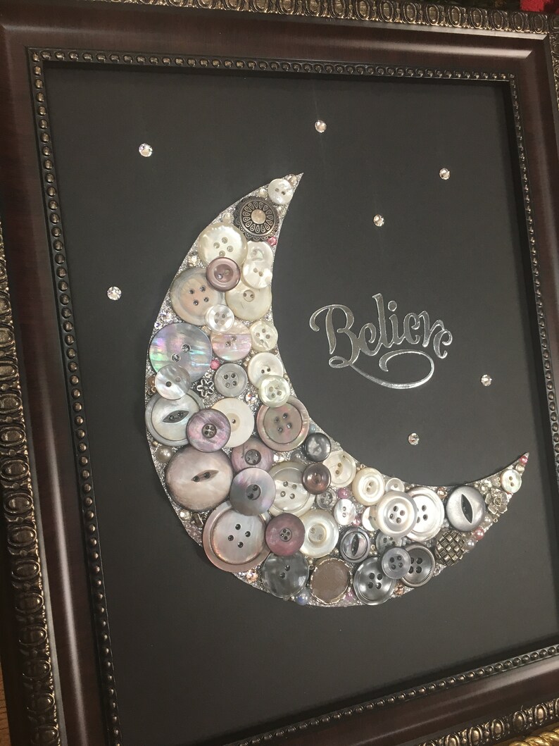 Button Art Work Moon Believemother of Pearl Buttons Unique | Etsy