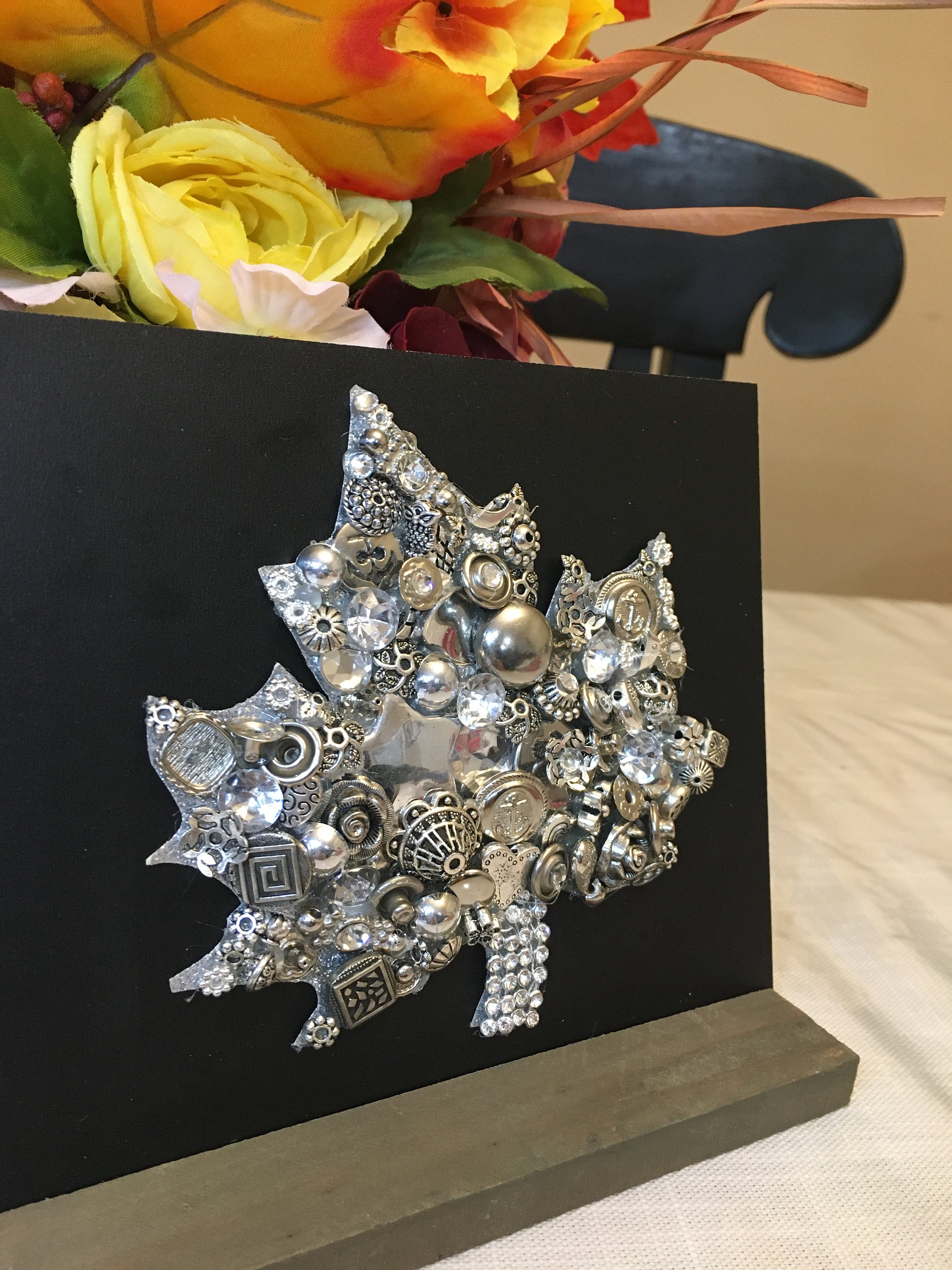 Silver Maple Leaf Gift Unique Gift Button Art Button - Etsy