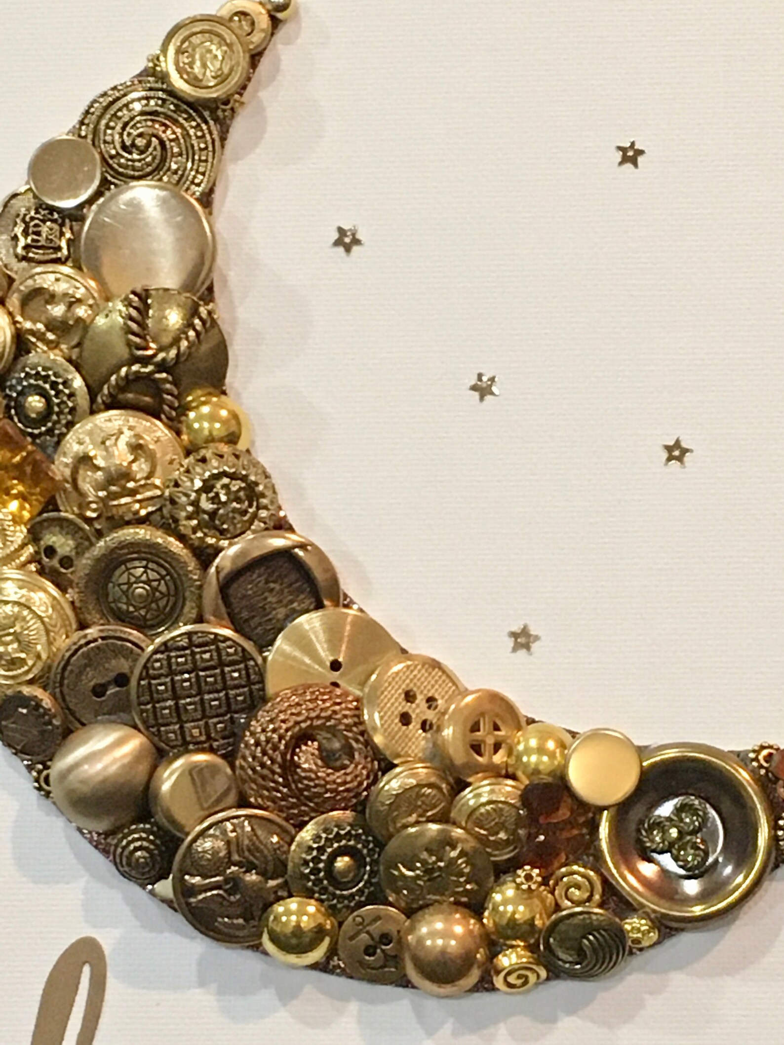 Button Artwork Moon Dream Gold Tone Buttons Unique - Etsy