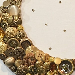 Button Artwork Moon Dream, Gold Tone Buttons, Unique Graduation Gift ...