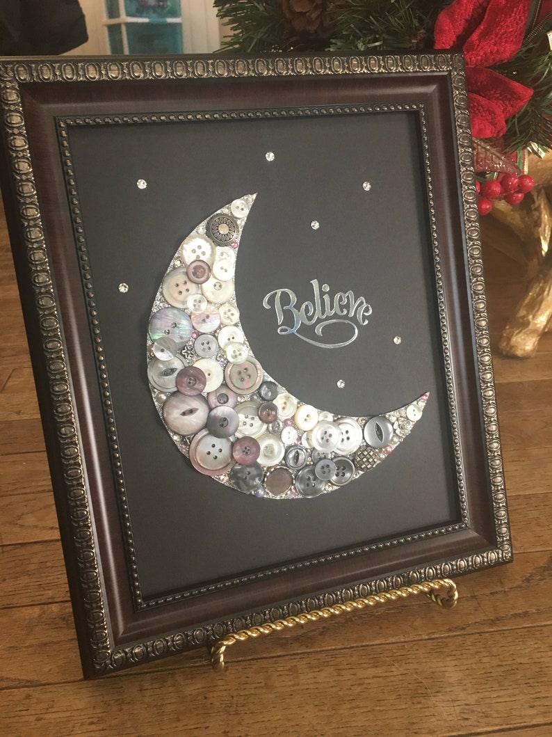 Button Art Work Moon Believemother of Pearl Buttons Unique | Etsy