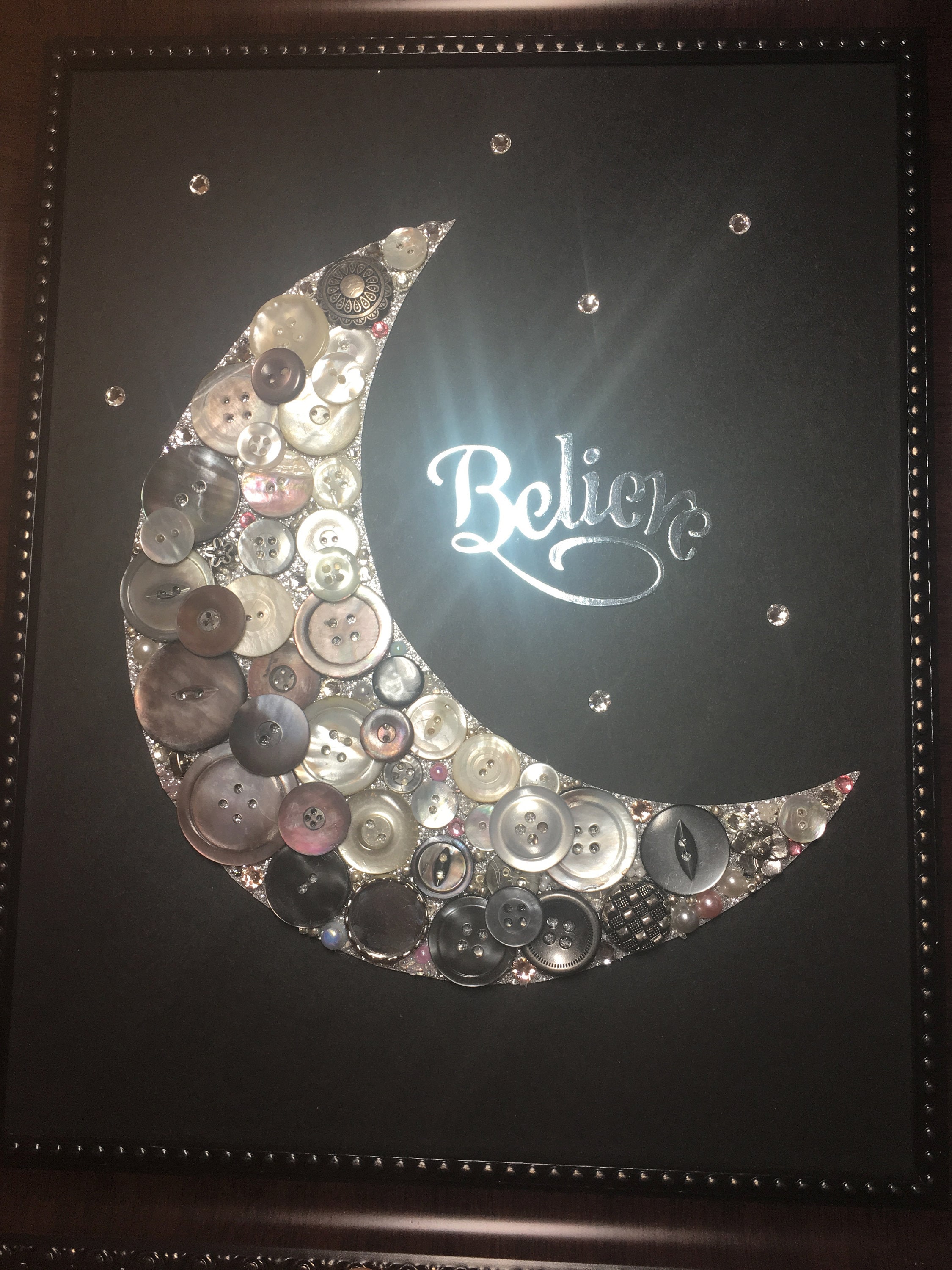 Button Art Work Moon Believemother of Pearl Buttons Unique - Etsy Australia