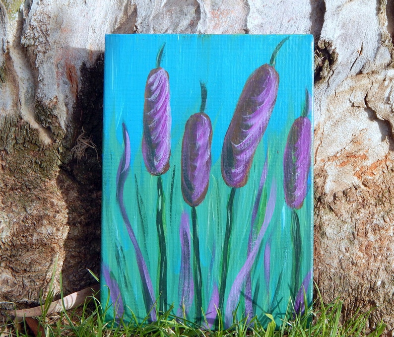 Cattails Painting | 5x7in | Botanical Art - Etsy