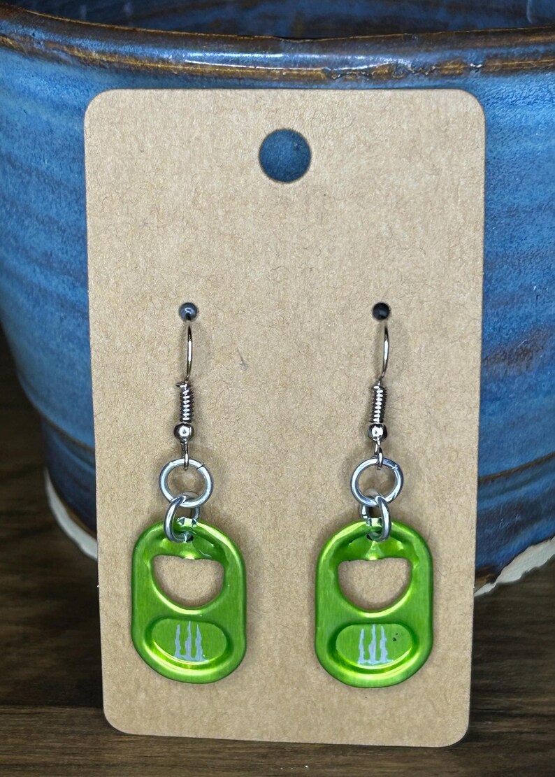 Pop Tab Upcycled Dangle Earrings, Eco-friendly Recycled Artisan ...