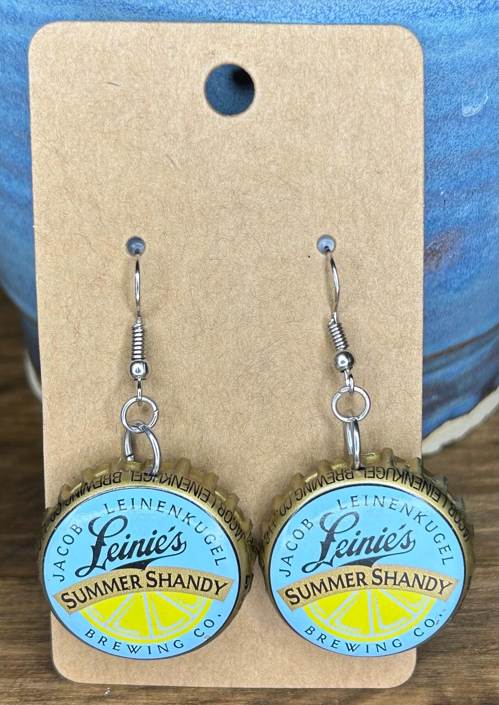 Beer Bottle Cap Earrings , Variety Available, Eco-friendly Artisan ...