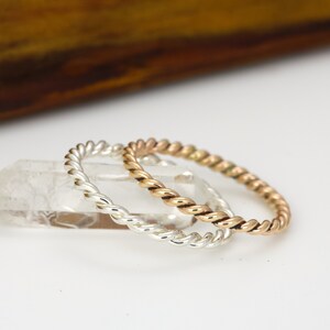 Rope Ring - Sterling Silver - Gold-filled - Stacker Ring - Midi Ring - Twisted Ring - Toe Ring ...