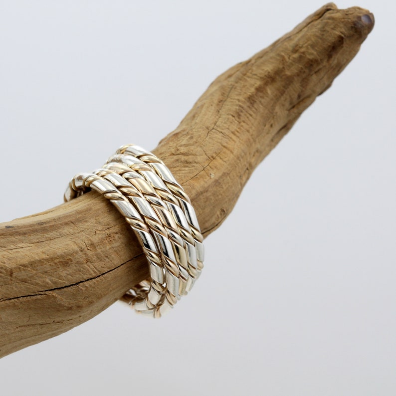 Twisted Ring Sterling Silver 14k Gold-Filled Mixed Metal | Etsy