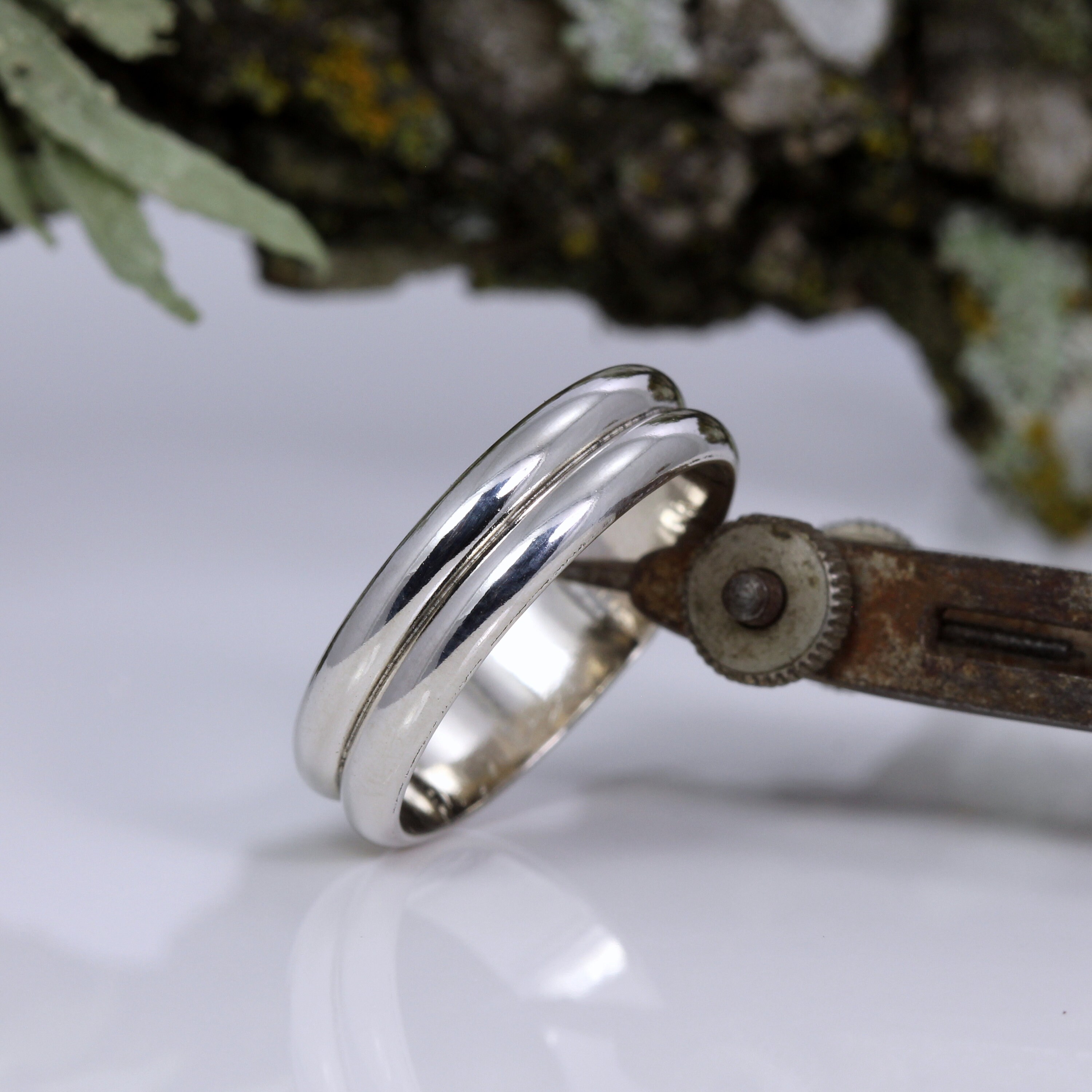 Double Band Ring Double Half Round Ring Sterling Silver | Etsy