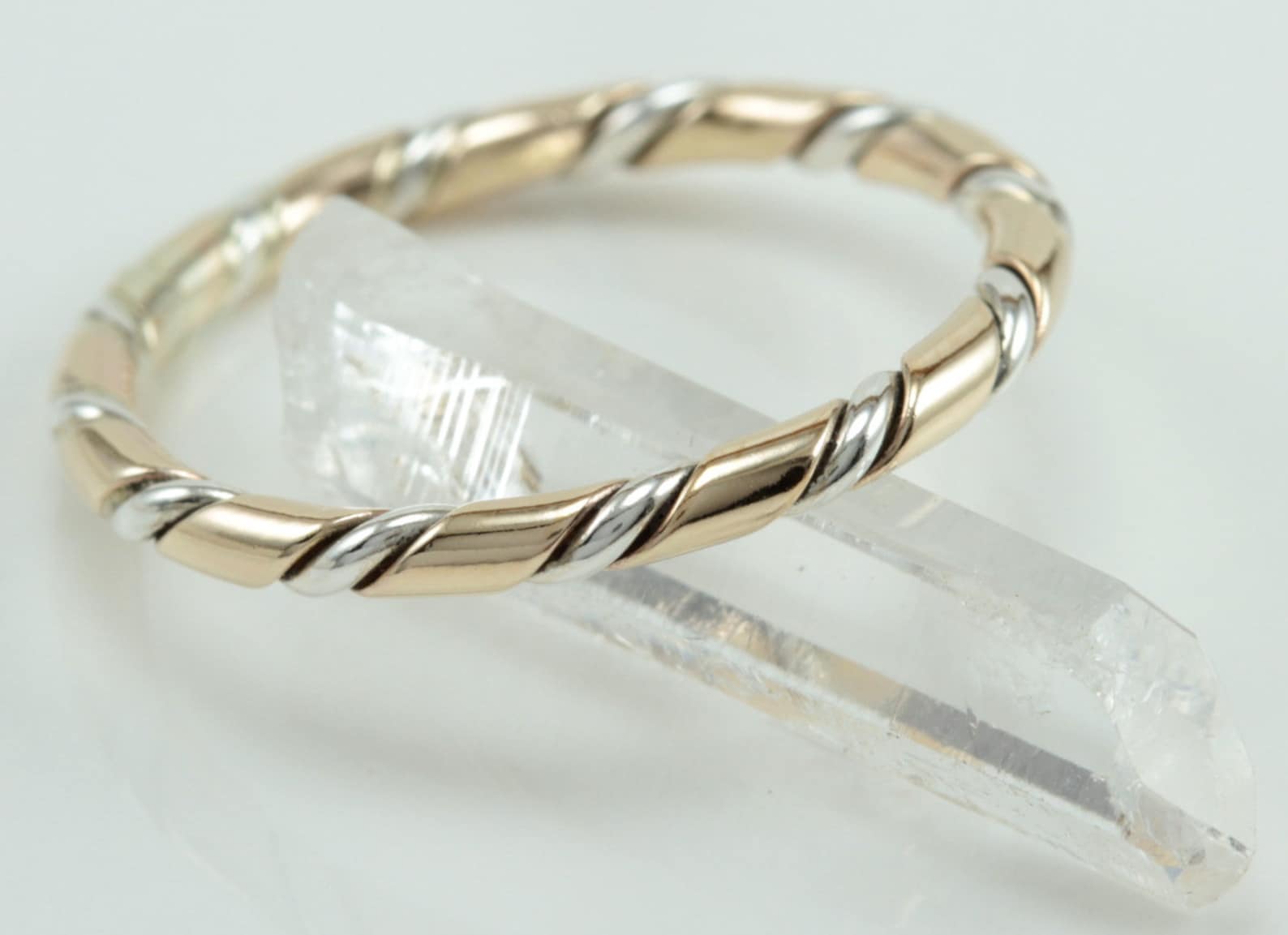 Twisted Ring Sterling Silver 14k Gold-Filled Mixed Metal | Etsy