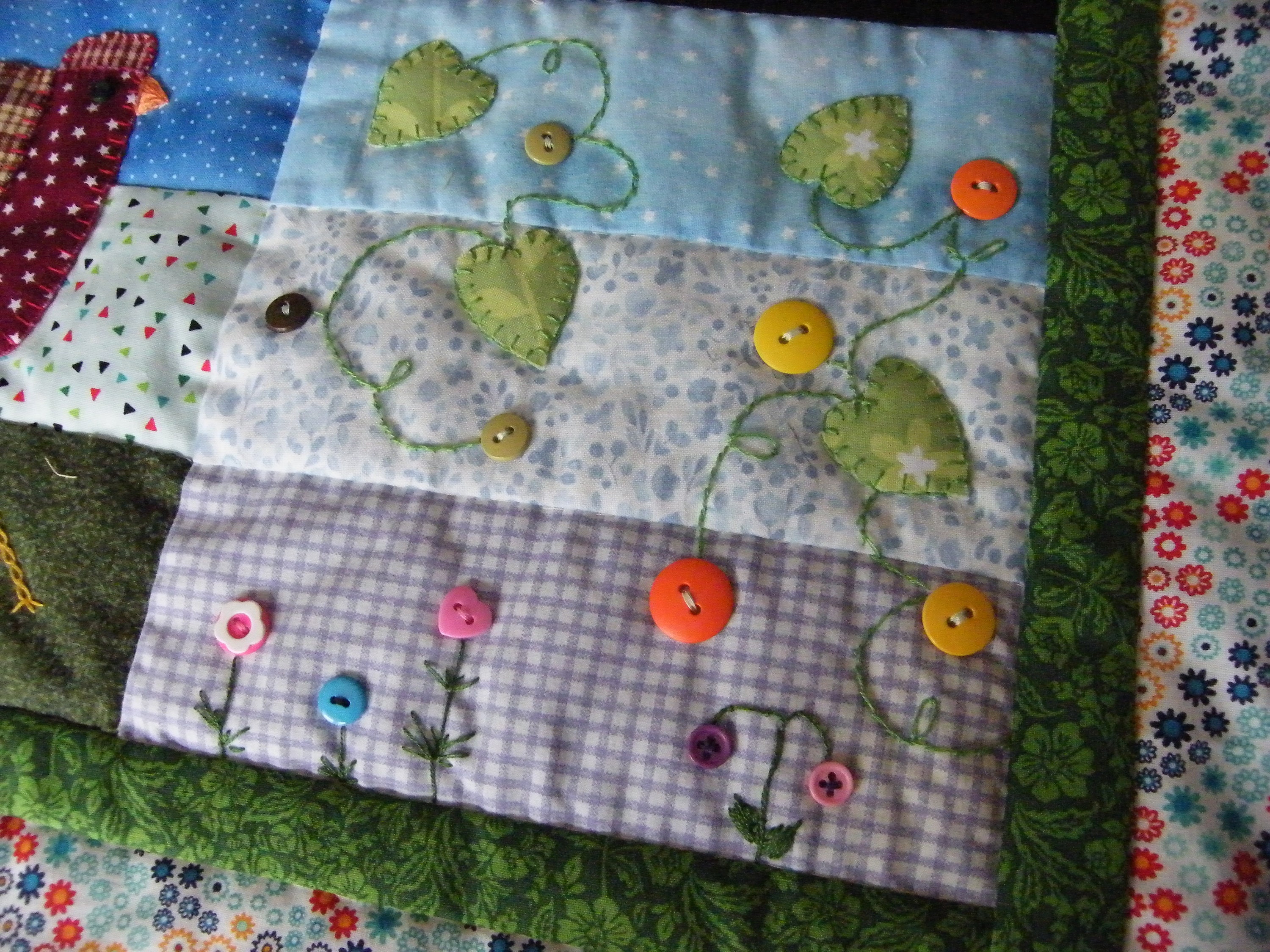 Hand Quilted Chicken Wall Hanging, Primitive Wall Quilt, Rustic ...