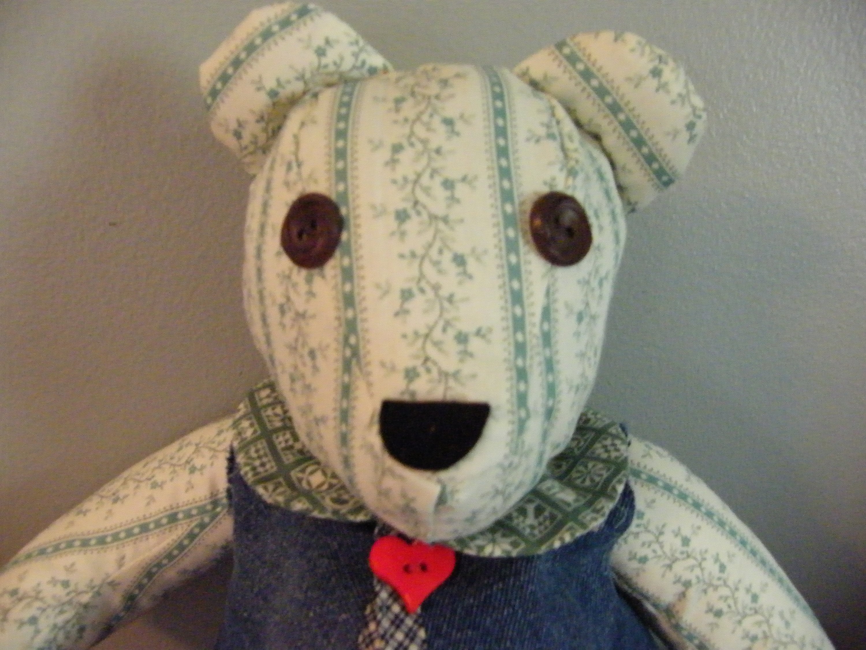 Handmade Teddy Bear, Country Stuffed Animal, Quilty Farm Bear - Etsy