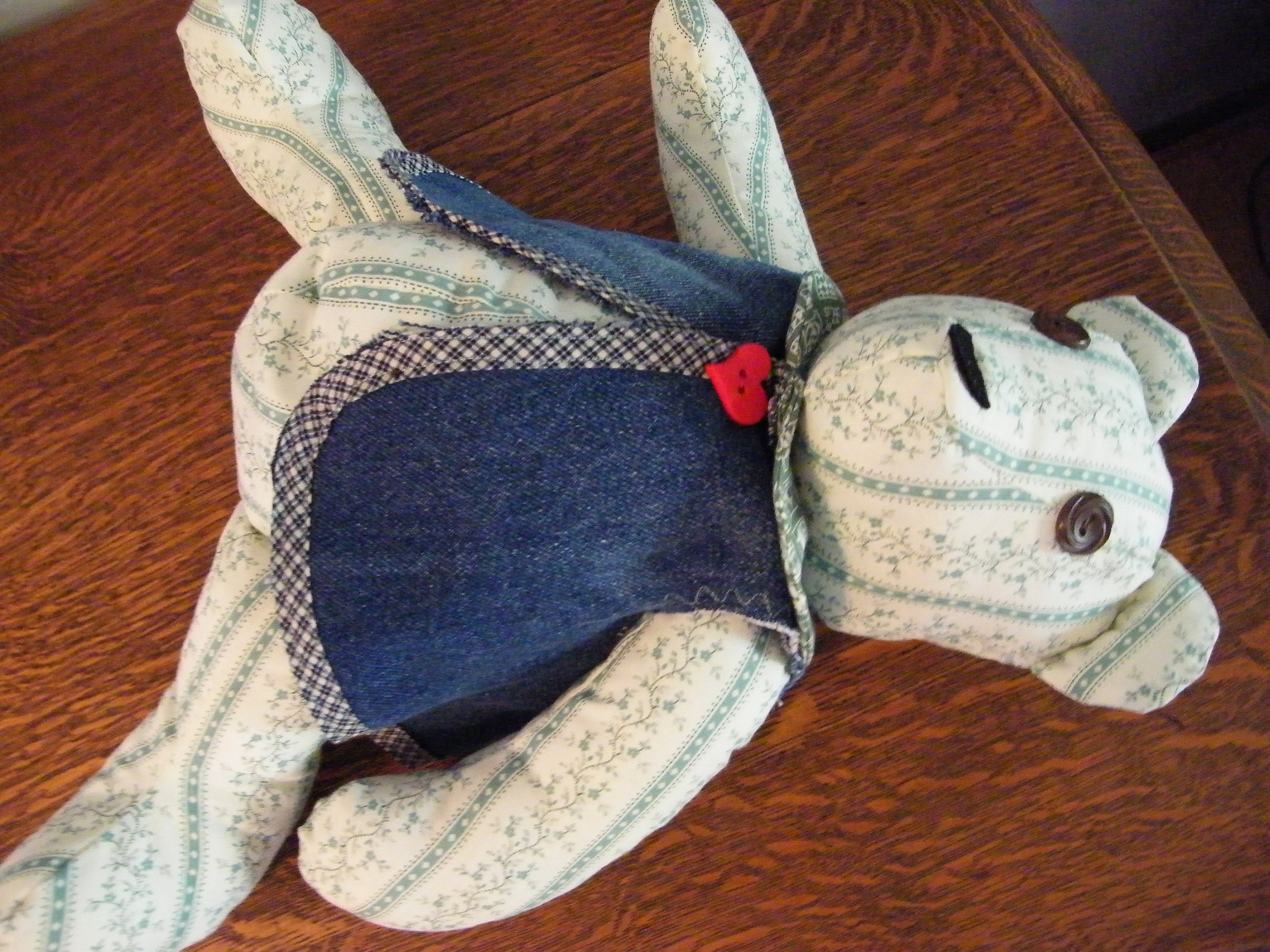 Handmade Teddy Bear, Country Stuffed Animal, Quilty Farm Bear - Etsy