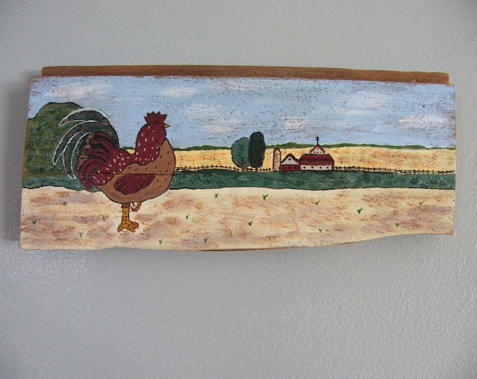 Barn Wood Sign, Primitive Barn Wood Art, Painted Farmhouse Art, Painted ...