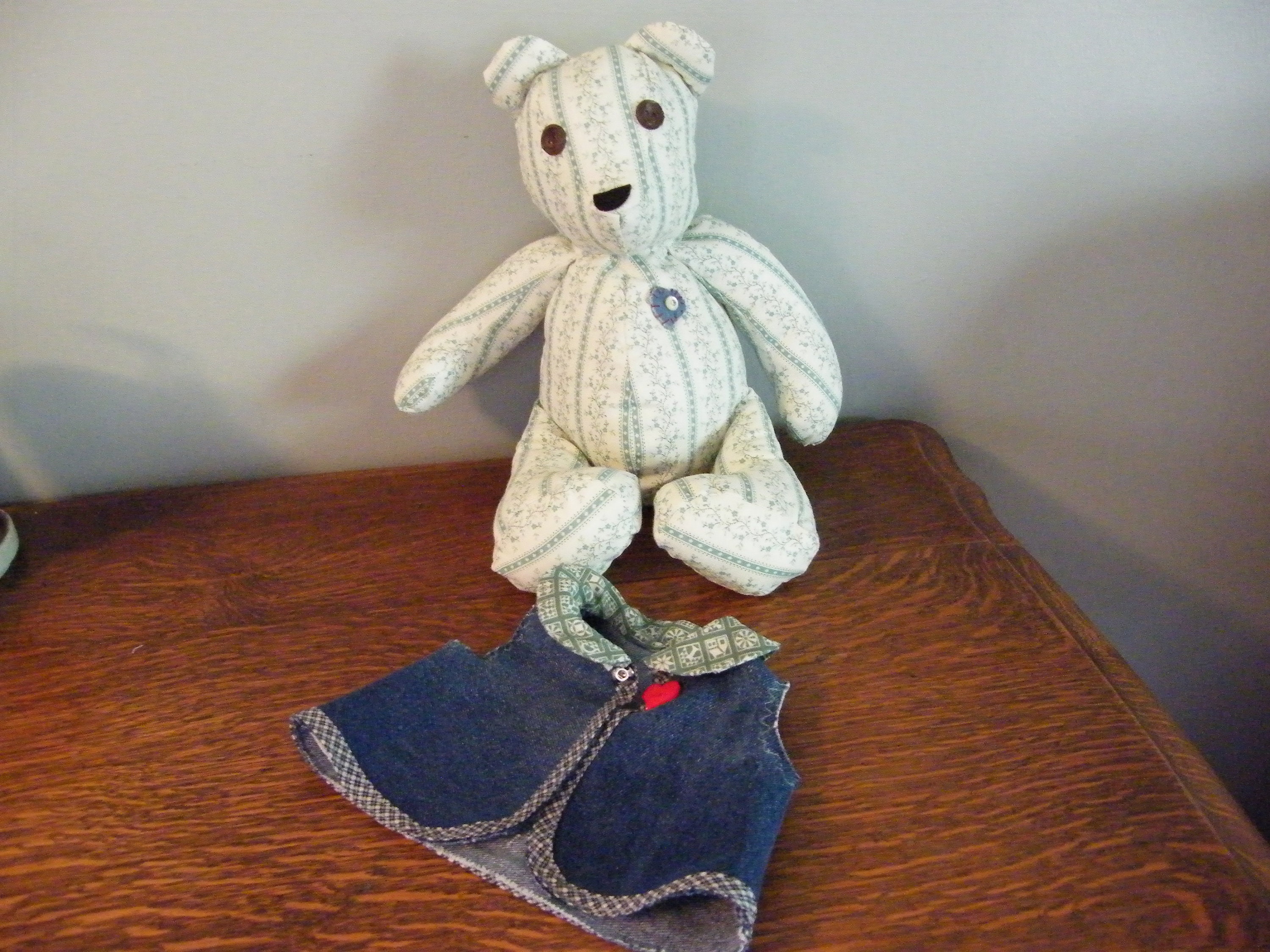Handmade Teddy Bear, Country Stuffed Animal, Quilty Farm Bear - Etsy