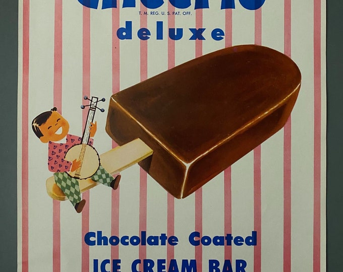 Vintage & Unused 1954 Cheerio Deluxe Ice Cream Bar Advertising Display ...