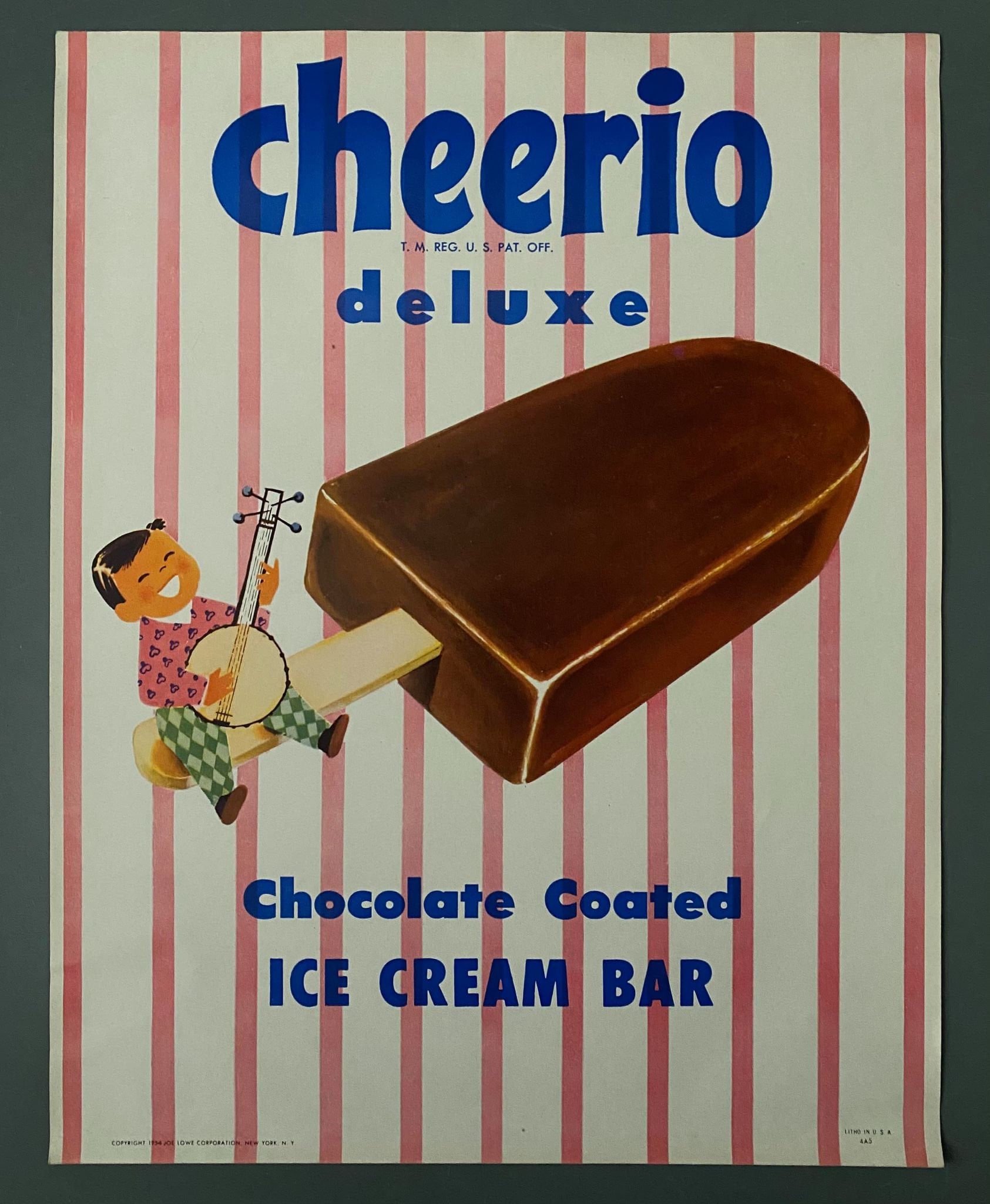 Vintage & Unused 1954 Cheerio Deluxe Ice Cream Bar Advertising | Etsy