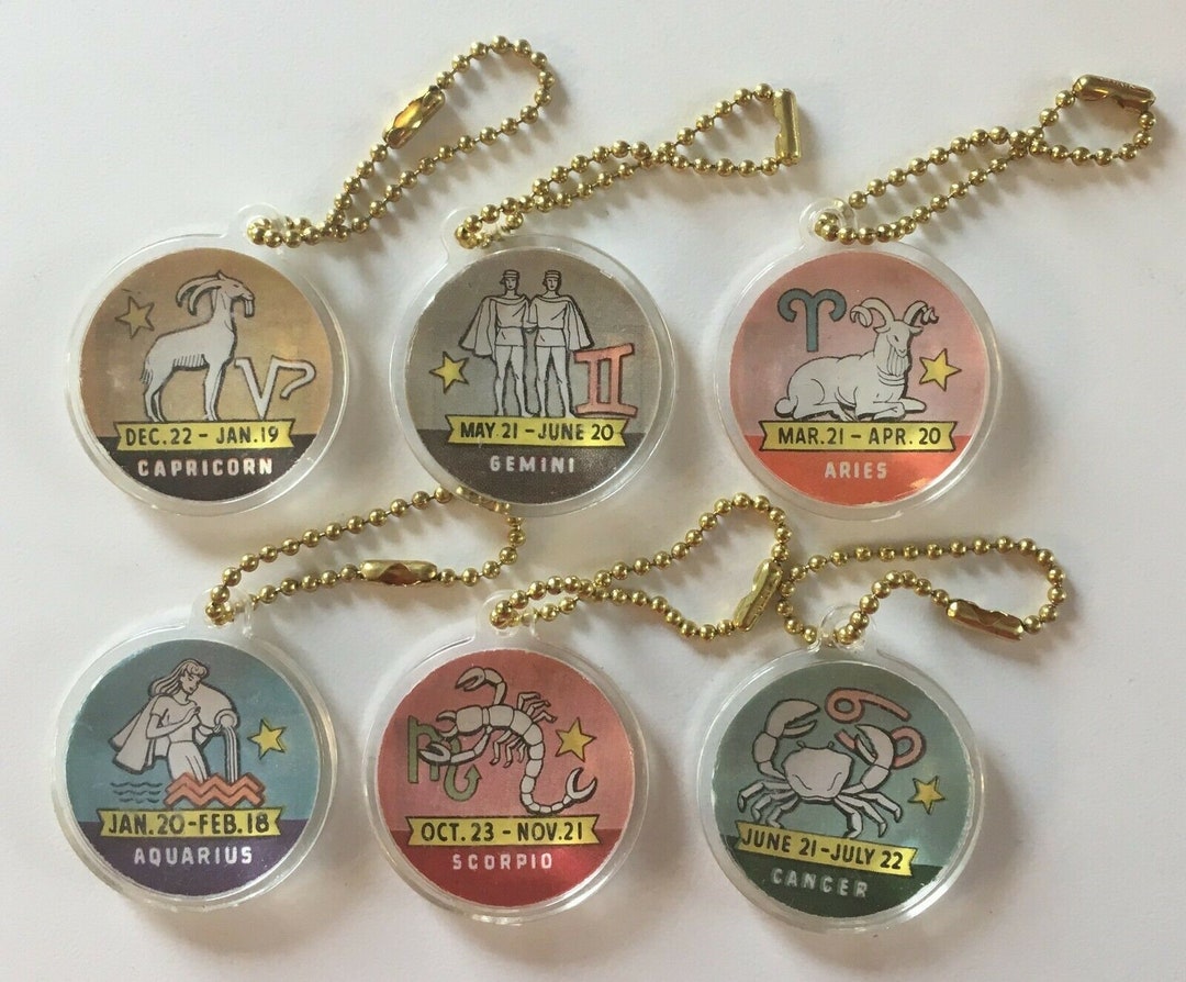 Vintage 1960s / 1970s Zodiac Astrology Sign Keychains - Your Choice! - Etsy