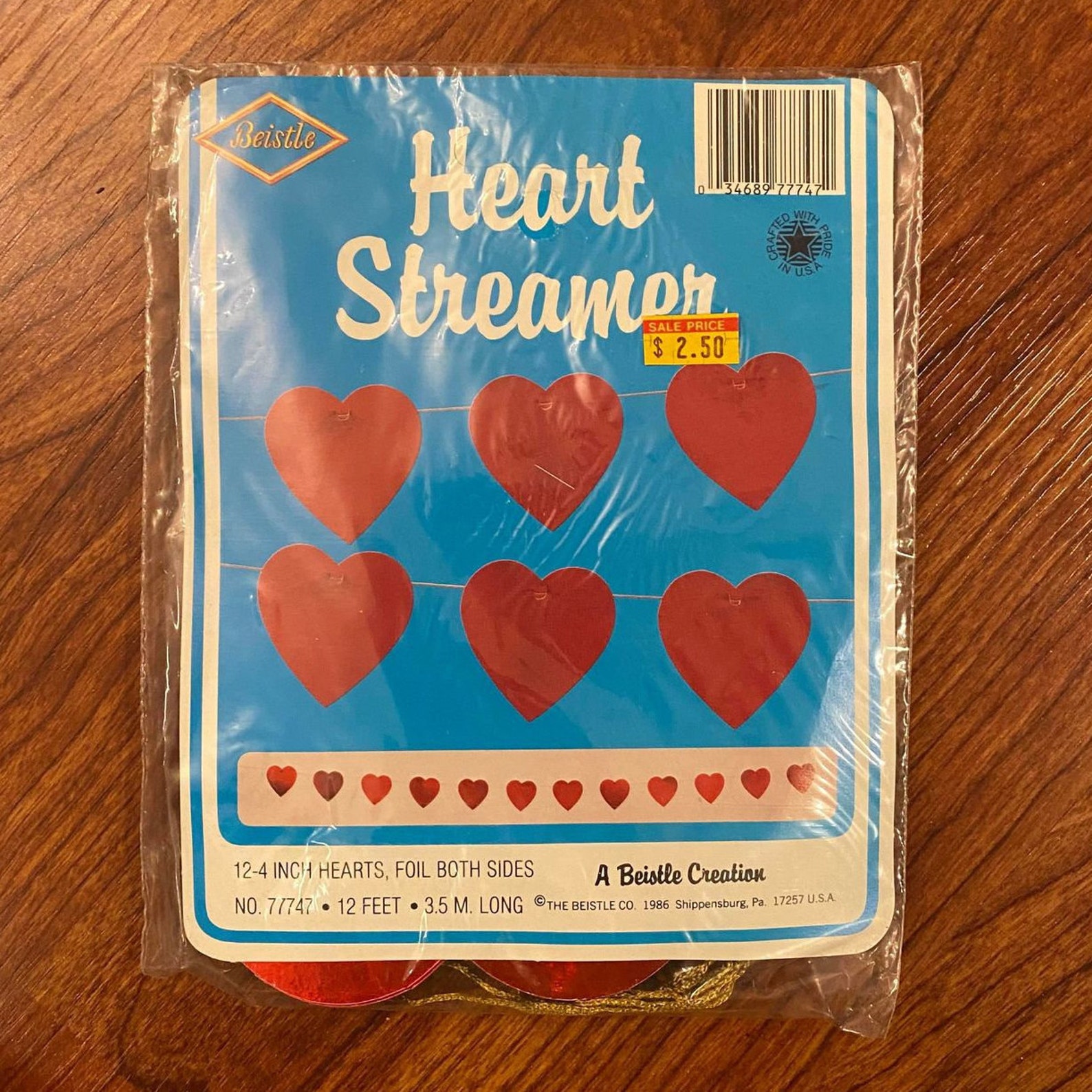 Vintage Beistle Heart Streamers - 1986 - Old Store Stock - Valentines ...