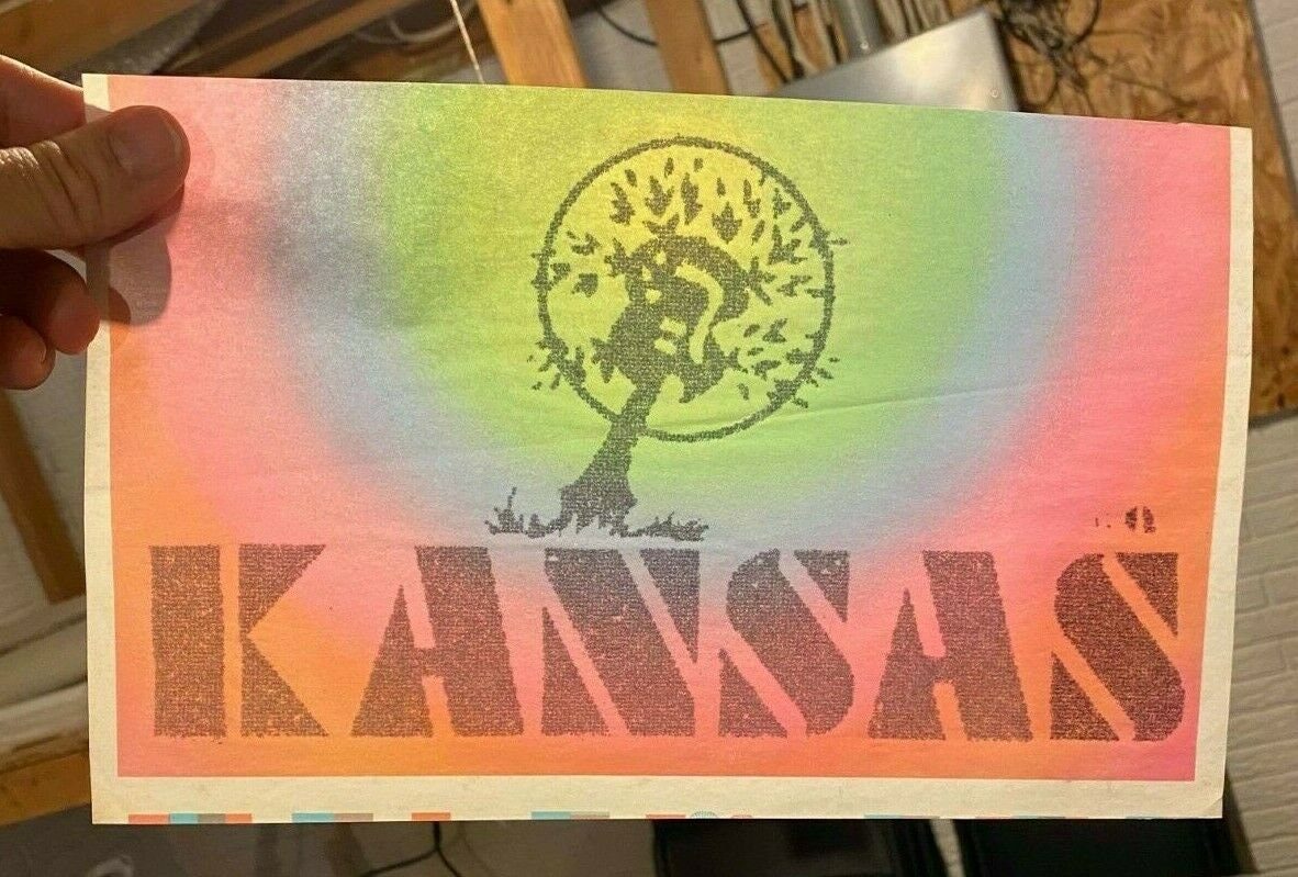 Vintage & Original Kansas Band Logo Glitter T-shirt Transfer - Old ...