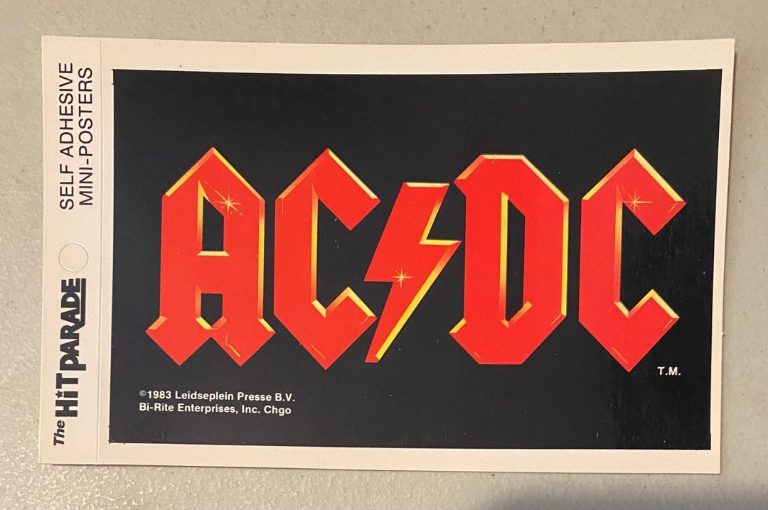 Vintage 1983 AC-DC Hit Parade Mini-poster Sticker - Unused Stock - Etsy