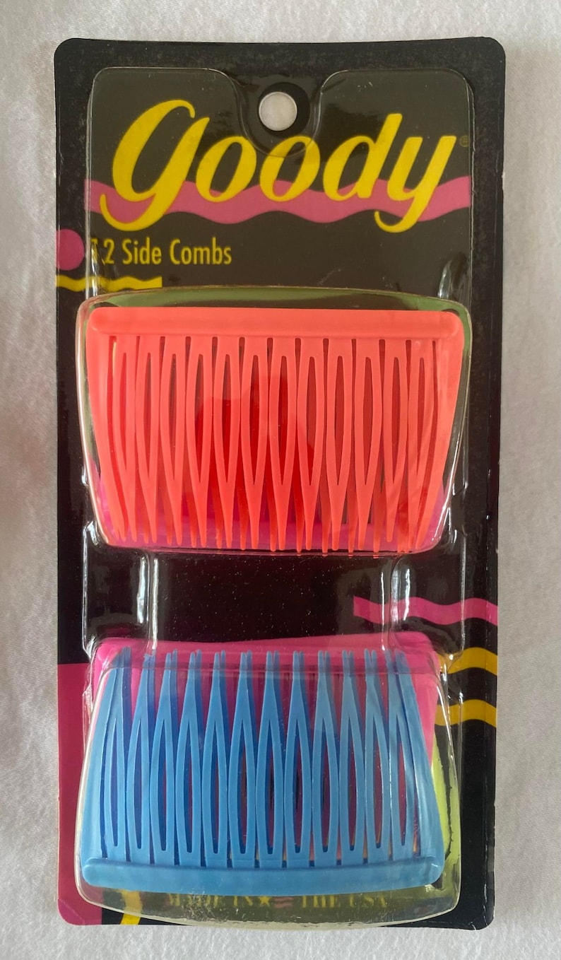 Vintage 1989 Goody Neon 12 Kant-slip Side Combs - Unused Old Stock ...