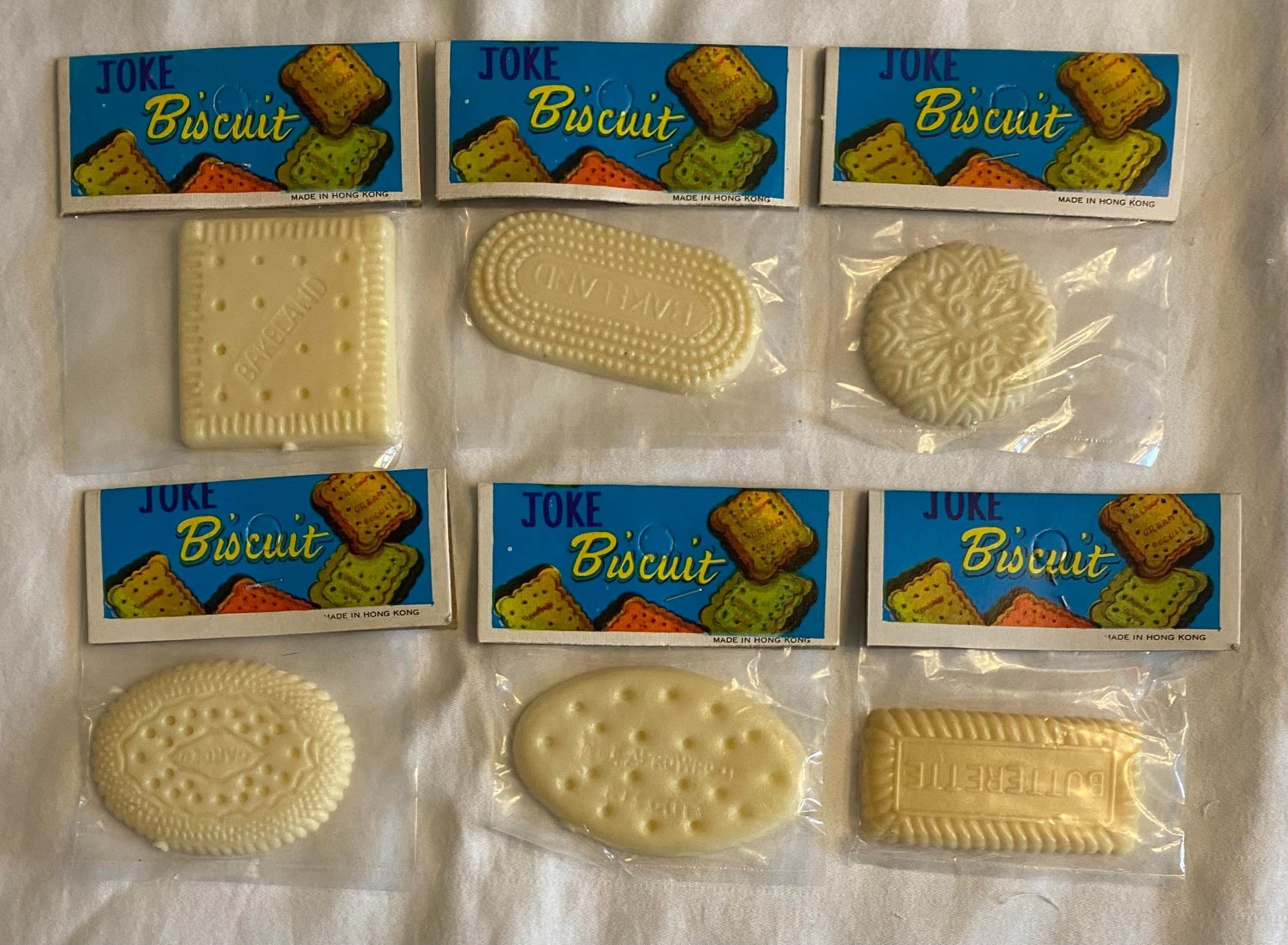 Vintage 1960s Hong Kong Joke Biscuit Set of 6 Joke & Gag Novelty Toys ...