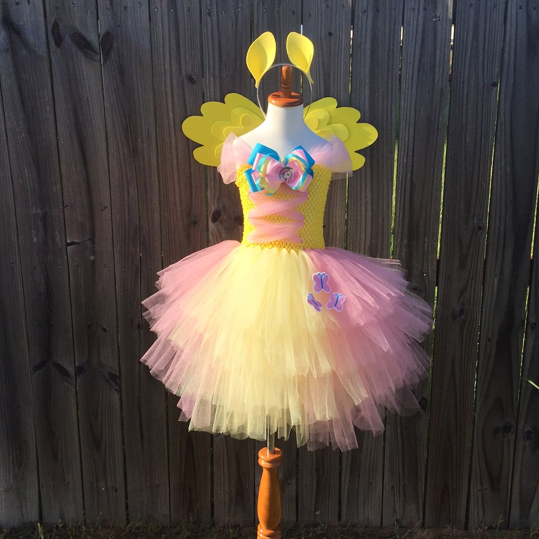 My Little Pony Fluttershy Inspired Girls/child Costume With Wings and ...