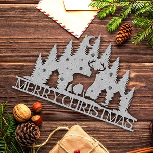 Custom Christmas Metal Sign Personalized Address Sign Holiday Wall Art ...