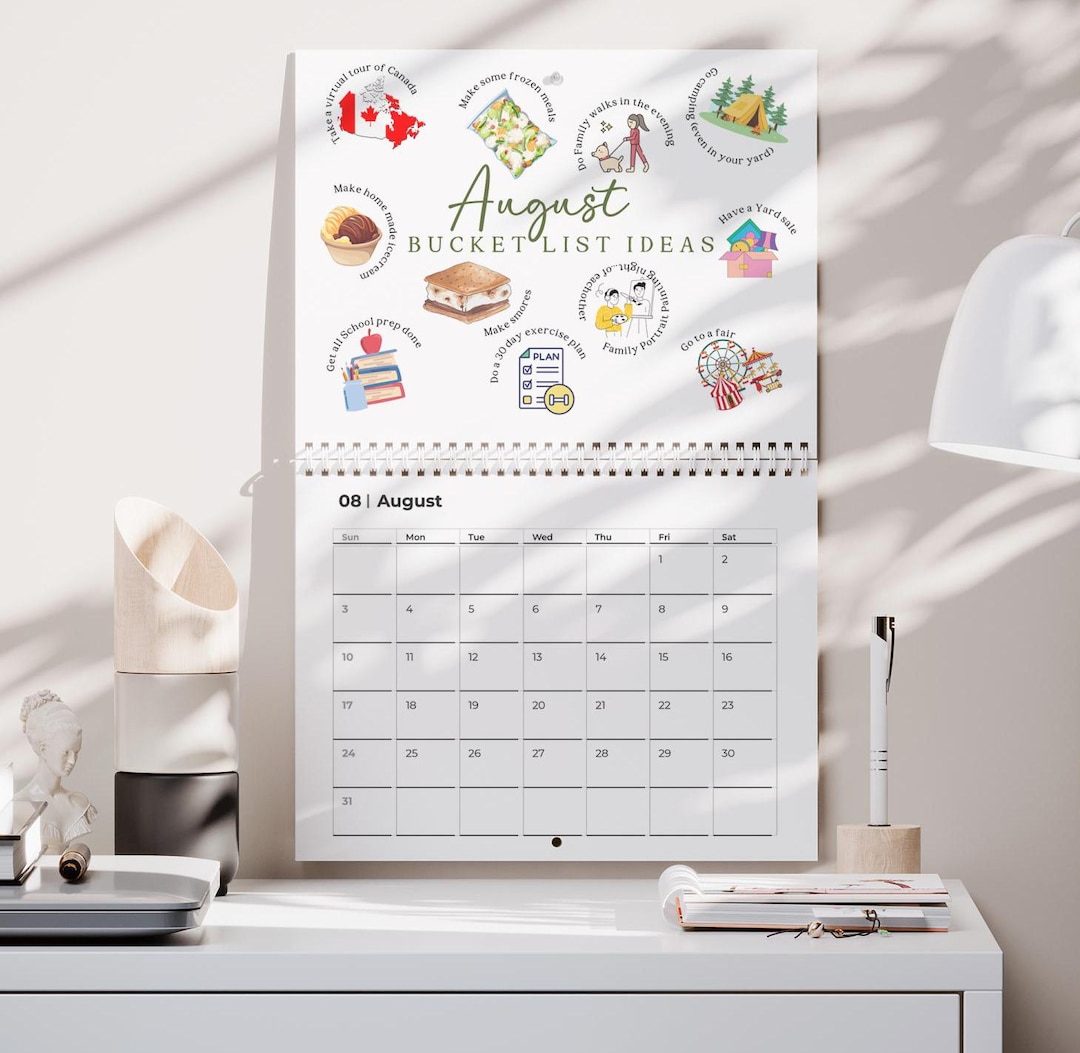 12 Month Calendar, Monthly Calendar, Wall Calendar, 2025 Wall Calendar ...