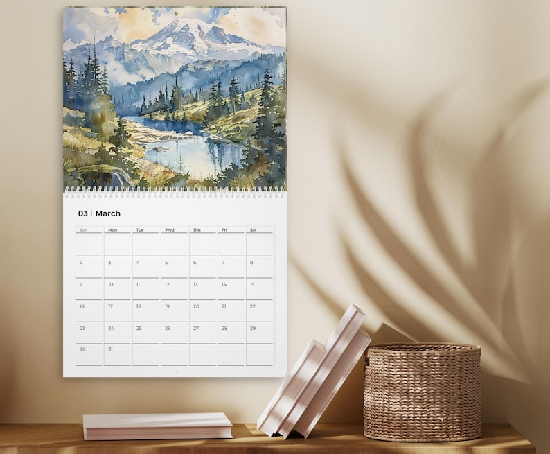 Washington Landscape Wall Calendar: Mountain Calendar, Watercolor Art ...