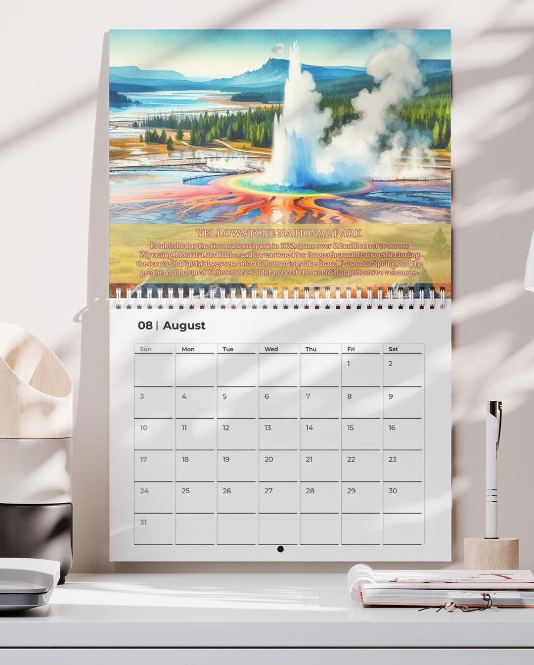 National Parks Watercolor Calendar: Travel Wall Calendar, Watercolor ...