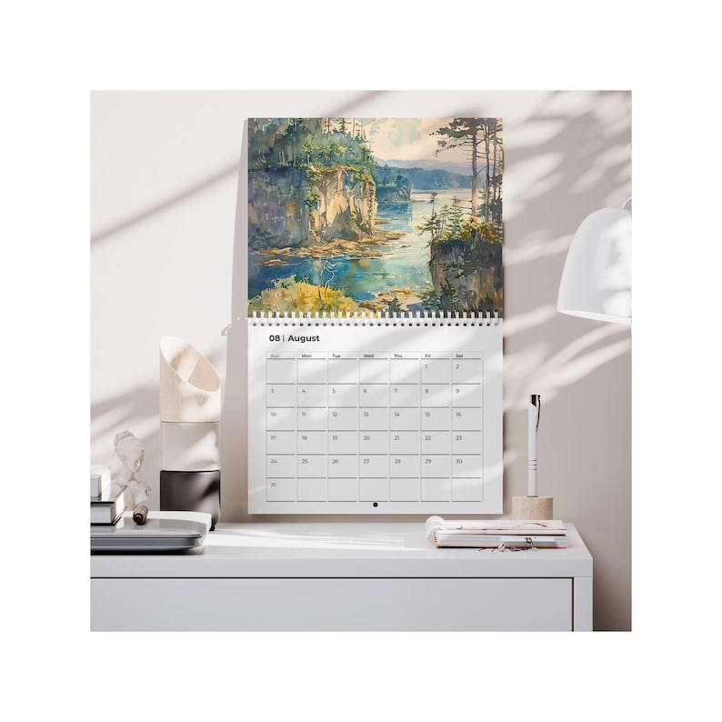 Washington Landscape Wall Calendar: Mountain Calendar, Watercolor Art ...
