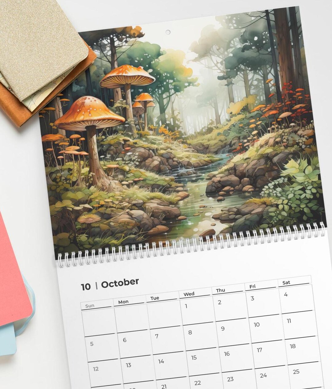 Mushroom Wall Calendar: Mushroom Lover Gift, Mushroom Forest Calendar ...