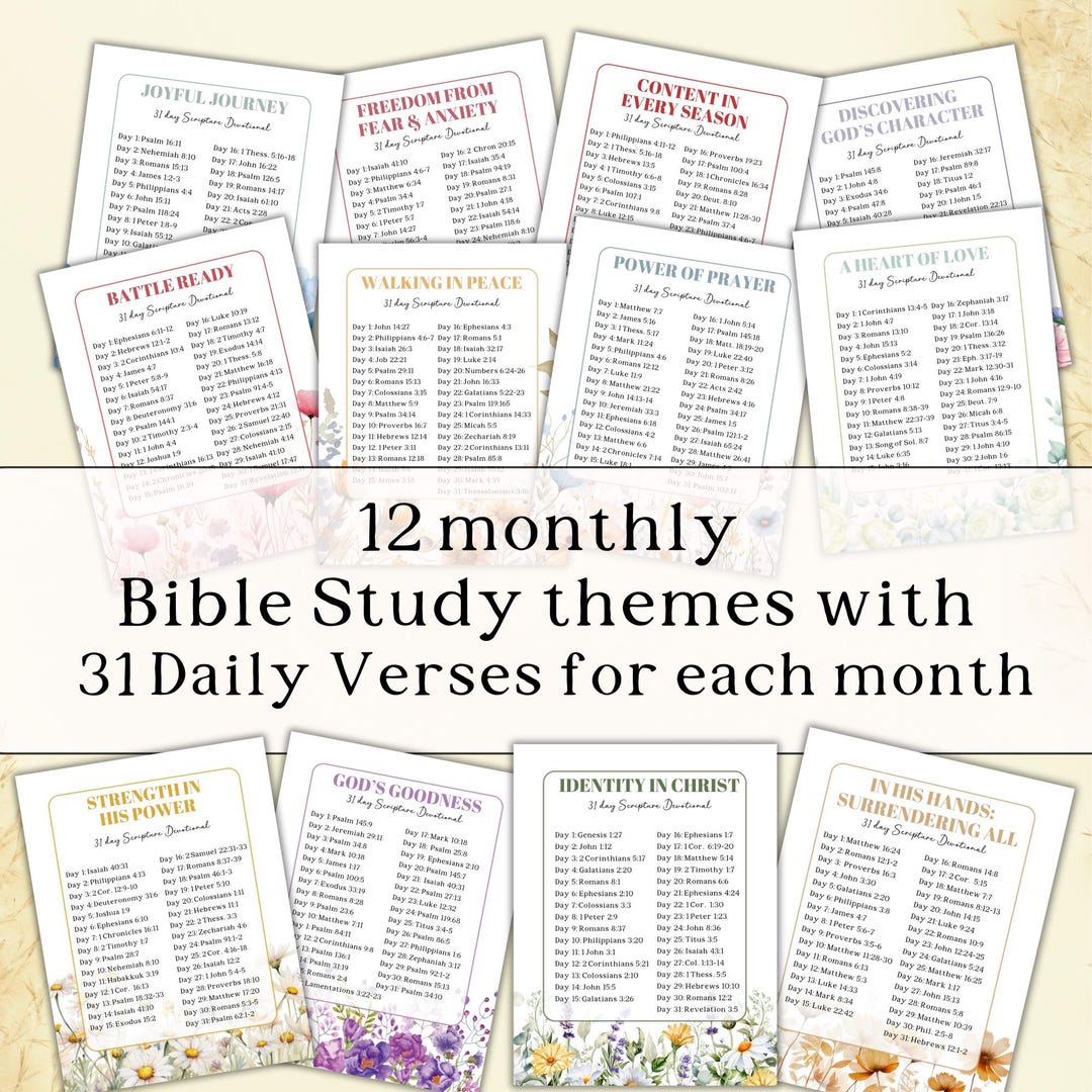 12-month Bible Study Plan: Daily Scripture Guide (digital Download) - Etsy
