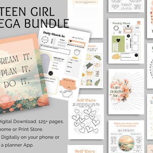 Teen Girls Daily Check in Journal Digital Planner Printable Planner ...