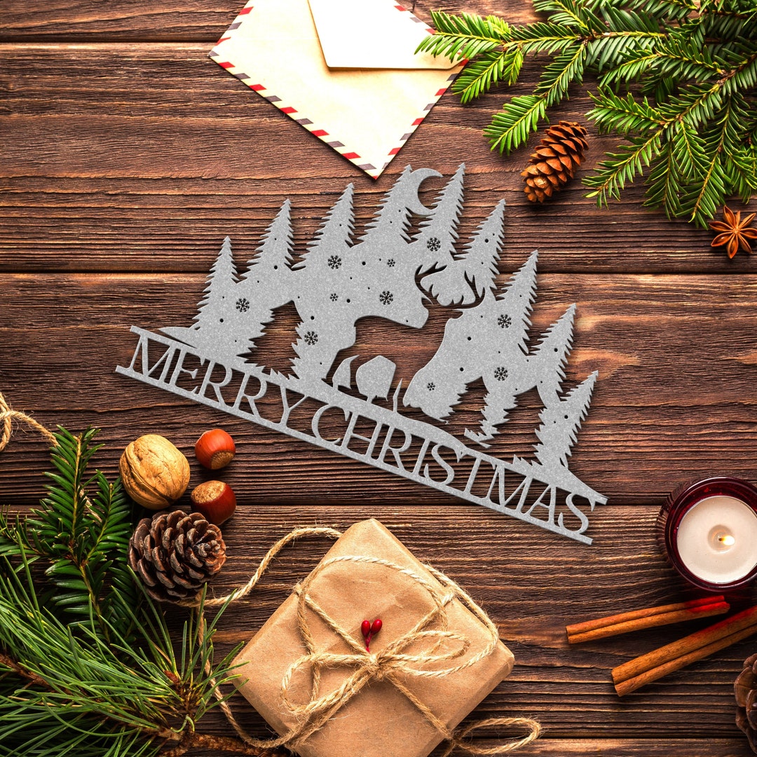 Custom Christmas Metal Sign Personalized Address Sign Holiday Wall Art ...