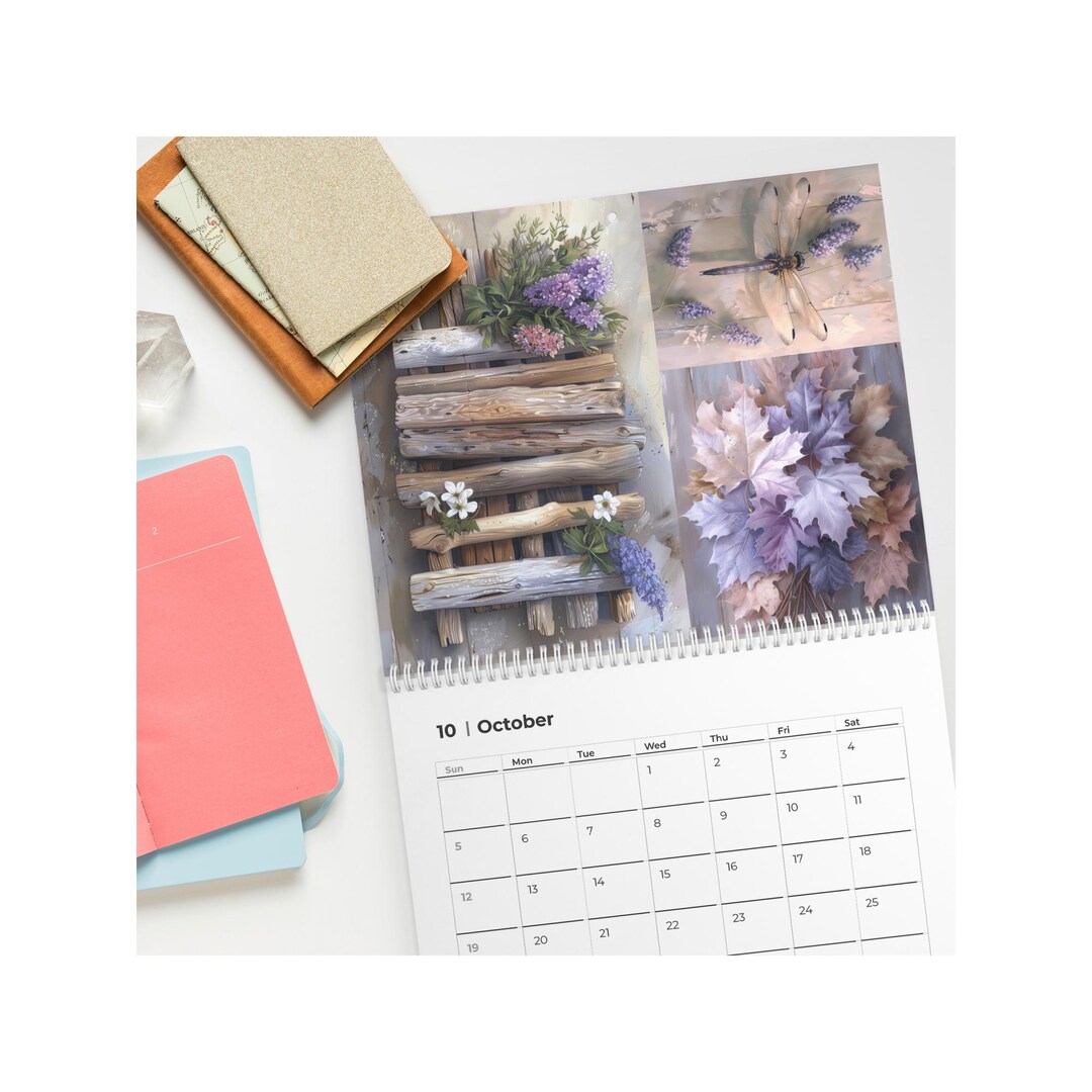 Lavender Scent Wall Calendar: Purple Calendar, Lavender Watercolor Art ...