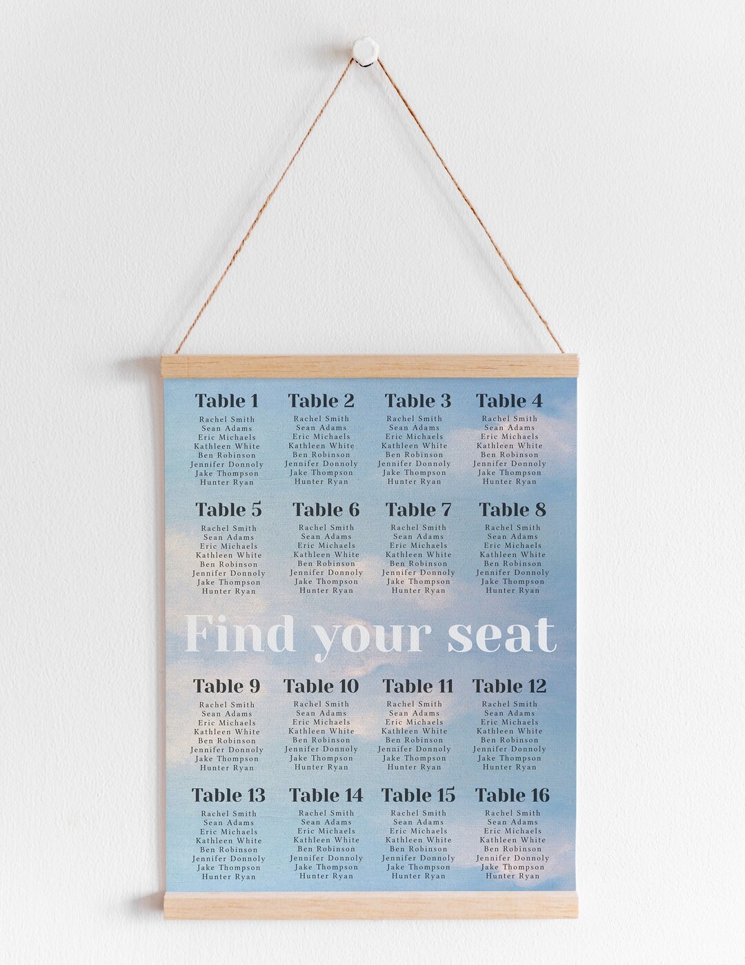 Cute Watercolor Seating Chart, Wedding Seating Chart Template, Hand ...