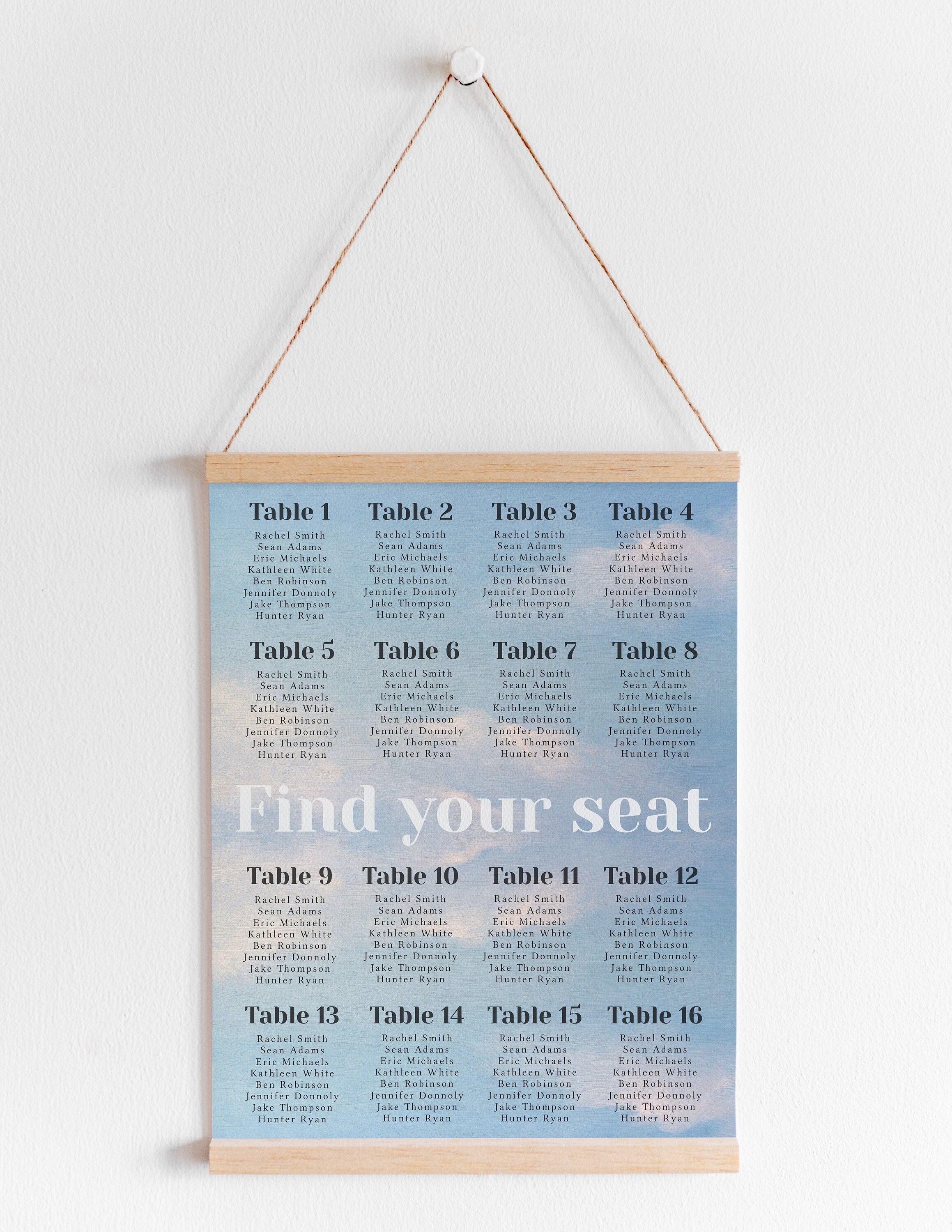 Cute Watercolor Seating Chart, Wedding Seating Chart Template, Hand ...