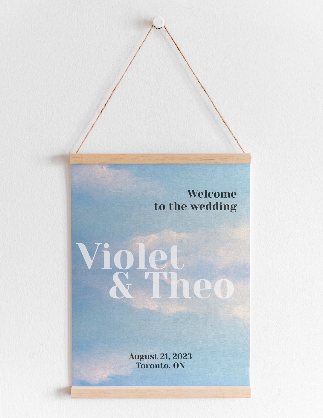 Watercolor Clouds Wedding Welcome Sign Template (digital Download) - Etsy
