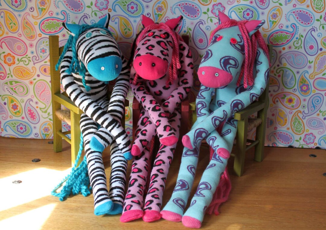 Sock Horses: Zebra, Paisley, and Leopard Print - Etsy